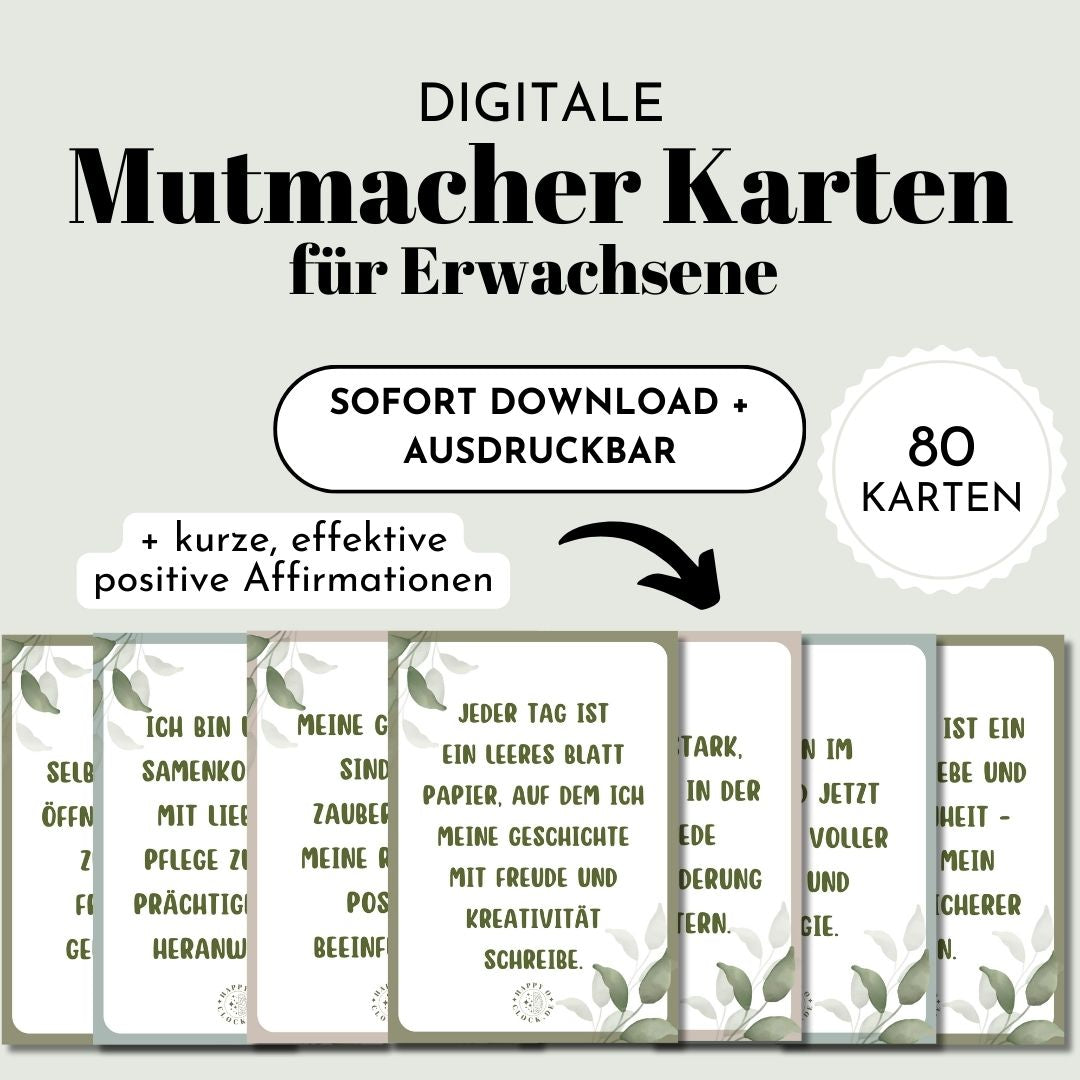 Mutmacher Karten für Erwachsene – Happy o' Clock