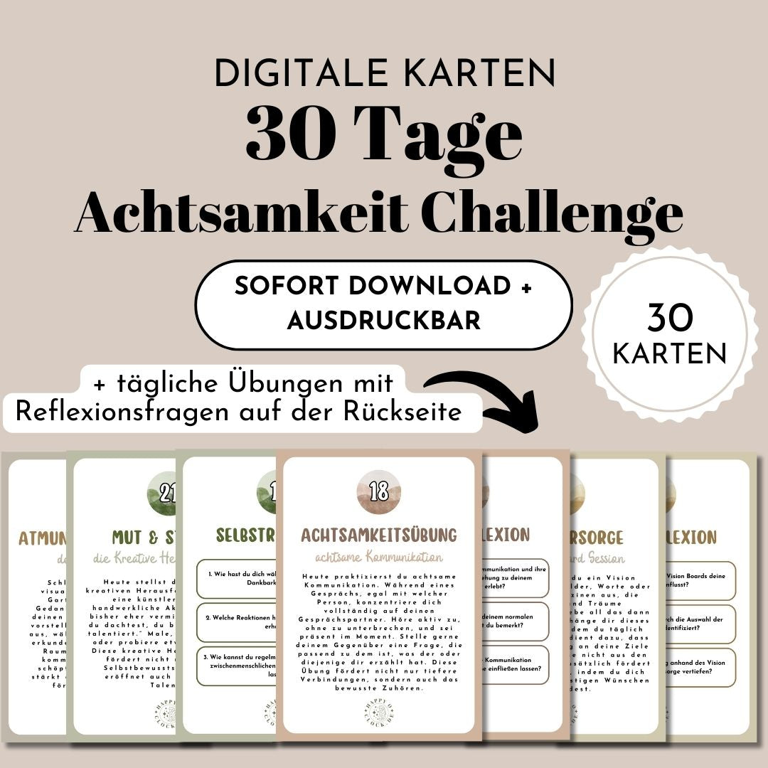 30 Tage Achtsamkeit Challenge – Happy o' Clock